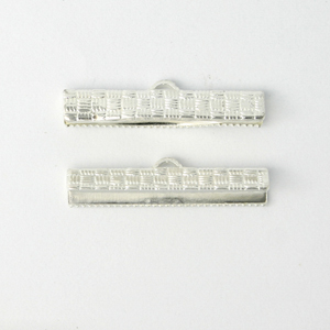 Crimp bar 25x5.5mm with loop, .999 Fine Silver Plated Brass, Lead Free ...